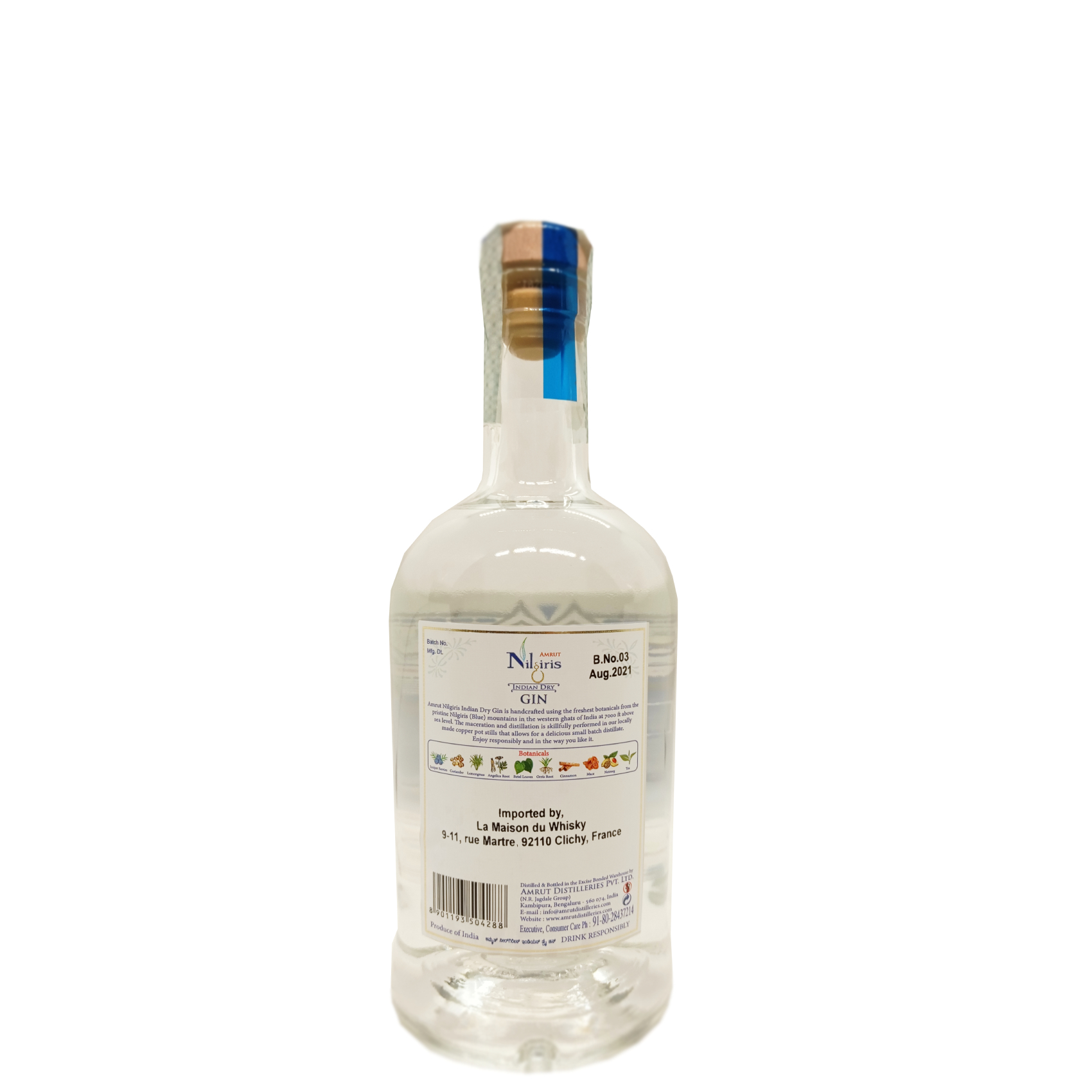 Amrut Nilgiris Dry Gin 70cl - Enoteca San Lorenzo Riccione