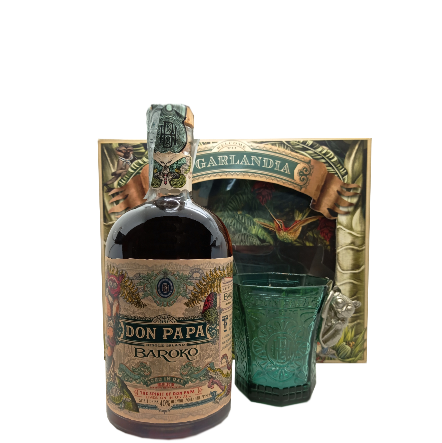 Don Papa Rum Baroko Green Glass 70cl (Gift Box) | Enoteca San Lorenzo ...