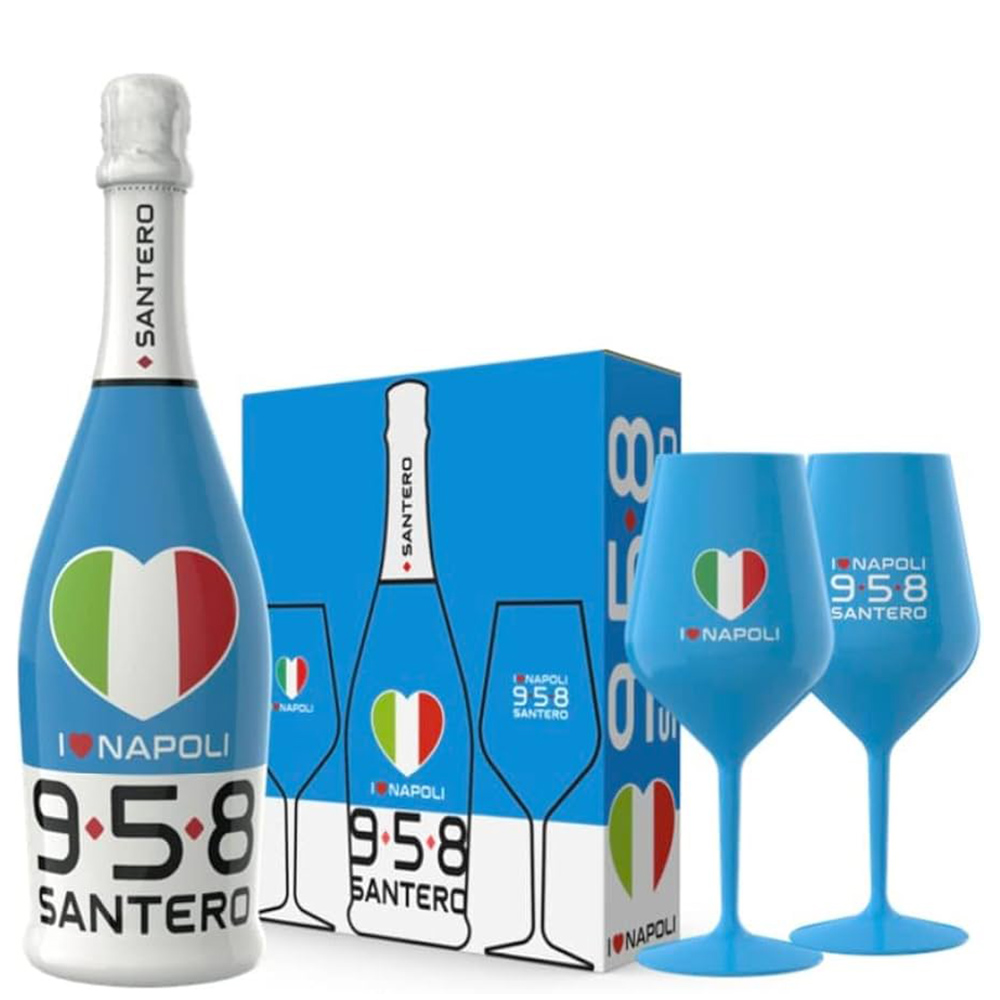 Santero 958 Box Spumante 'I Love Napoli' + 2 Calici Limited Edition ...