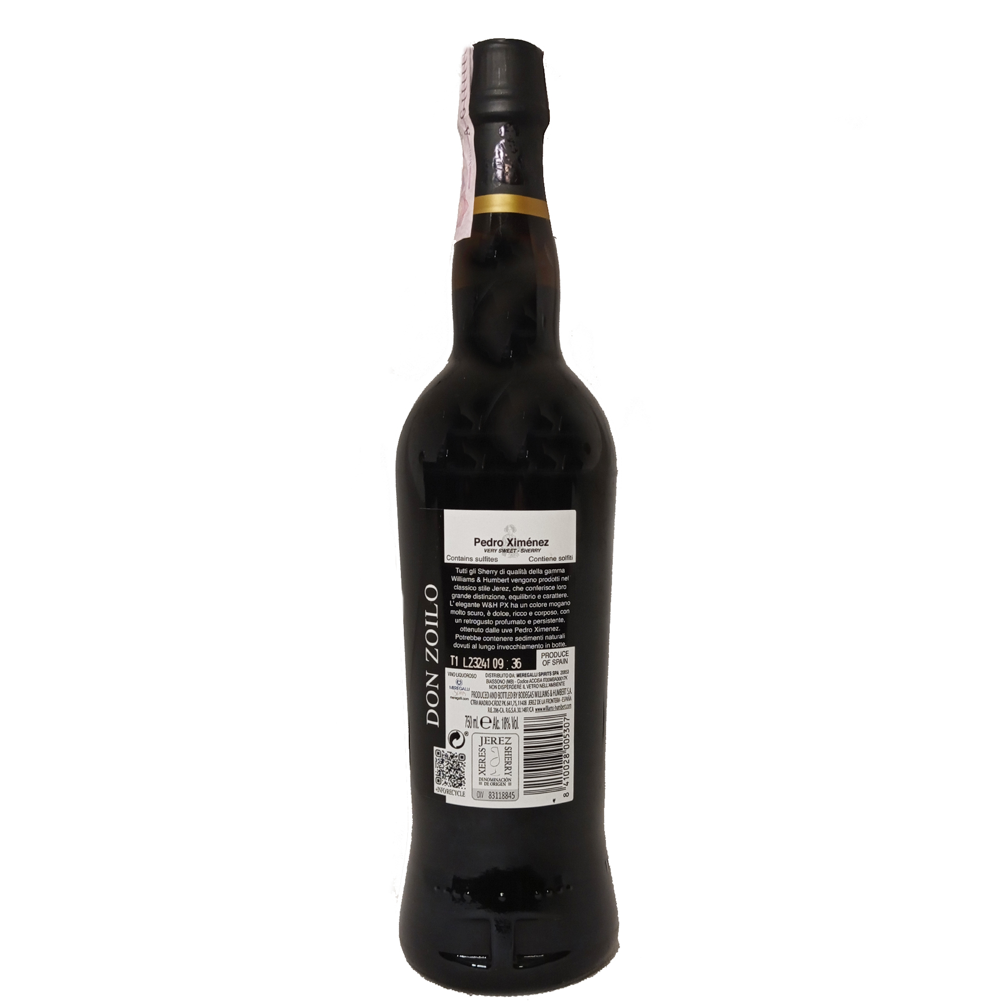 Don Zoilo 15 Yo Sherry Pedro Ximénez - Williams & Humbert | Enoteca San ...